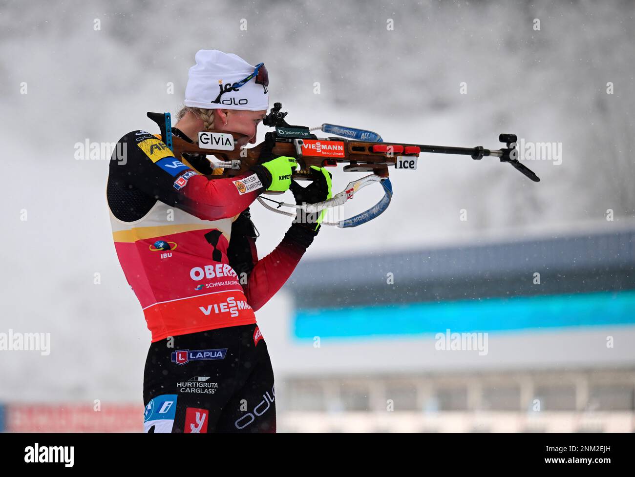 Marte Olsbu Roeiseland from Norway shoots during the women's World Cup ...