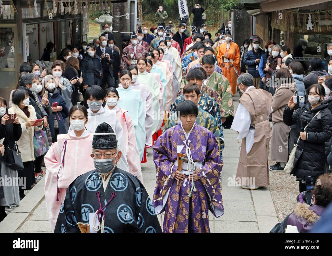 New adults wearing an anceint costume parade before attending Genpuku ...