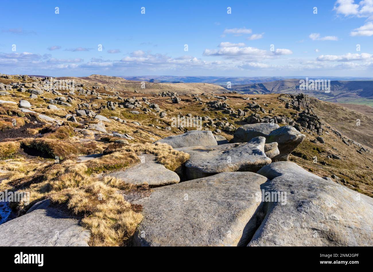 Kinder Scout moorland plateau national nature reserve Dark Peak ...