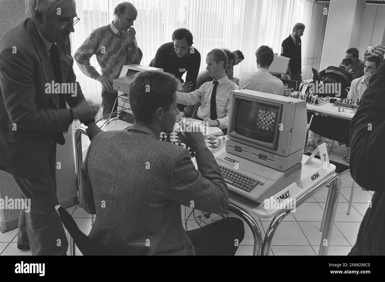 World computer chess championship in WTC in Amsterdam ca. 1985 Stock ...