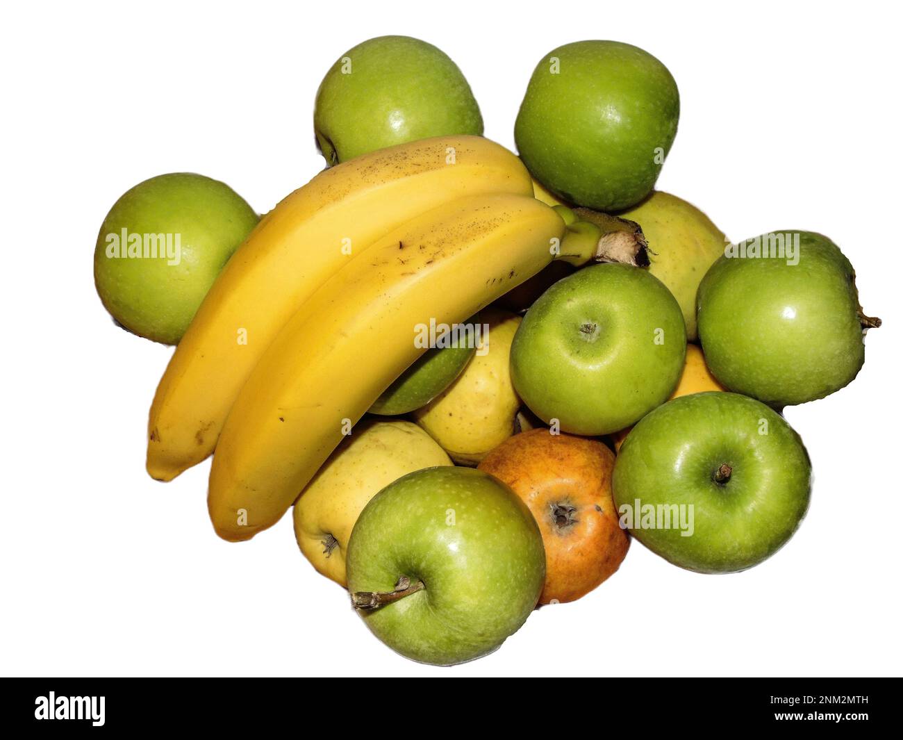 apples and bananas isolated on white background Stock Photo - Alamy