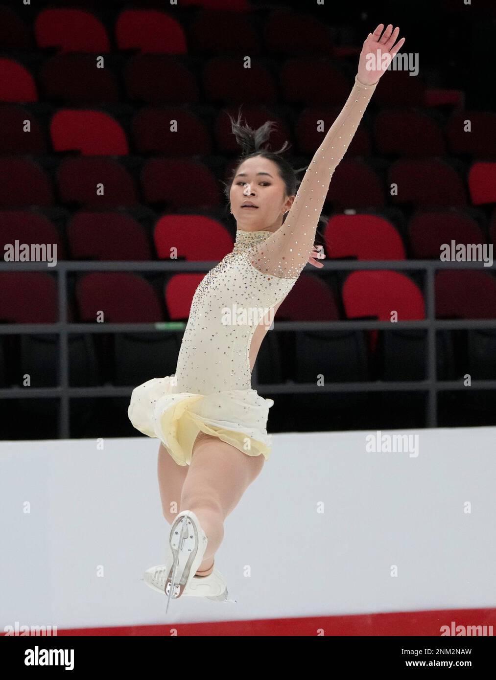 Alison Schumacher skates during the senior women's short program at the ...