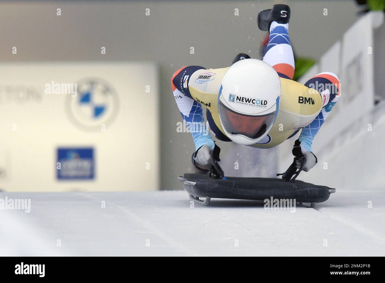 Kimberley Bos from the Netherlands starts for her first run of the ...