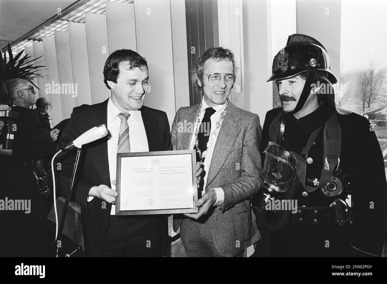 Netherlands History: First fire safety certificates; f.l.t.r. alderman ...