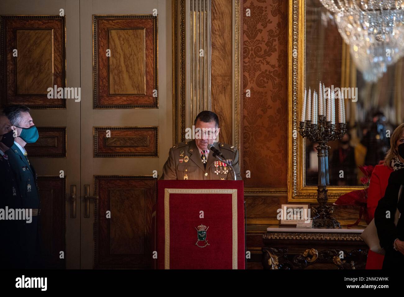 The Chief of the 411th Commandery of the CG in Barcelona, Lieutenant ...