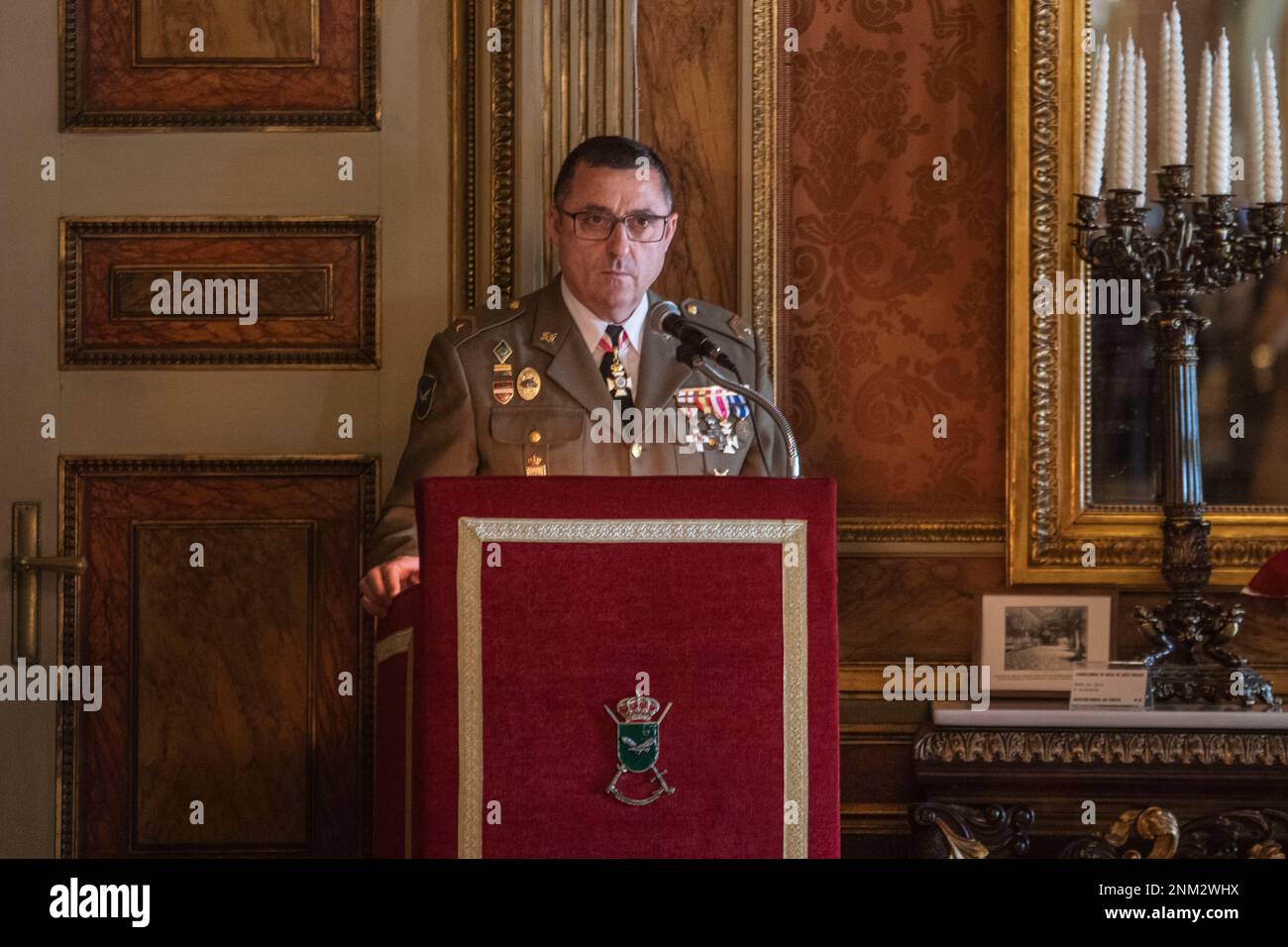 The Chief of the 411th Commandery of the CG in Barcelona, Lieutenant ...