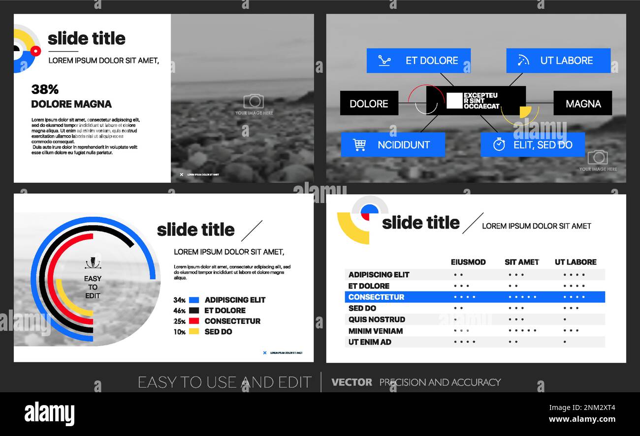 Creative presentation templates with editable design elements and ...