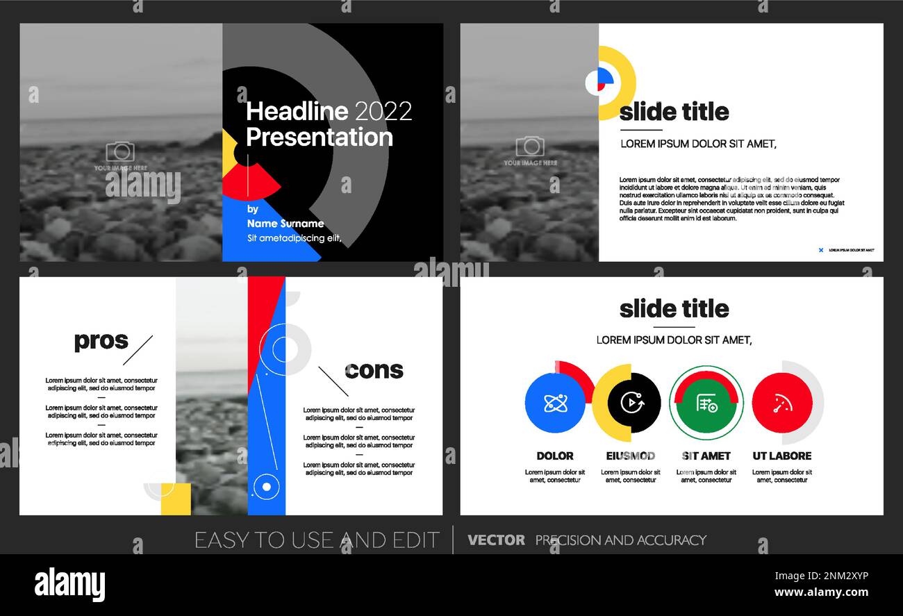Creative presentation templates with editable design elements and ...