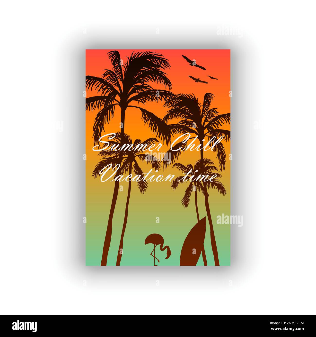 Summer chill, vacation time. Summer theme illustration. Editable ...