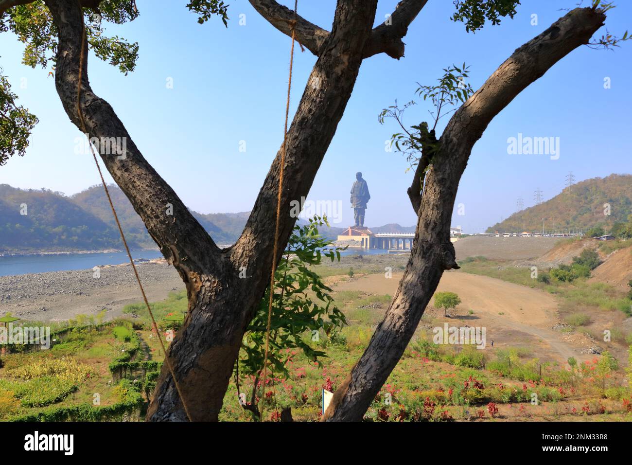 Statue of Unity aerial view taken at Narmada, Gujarat in India Stock ...