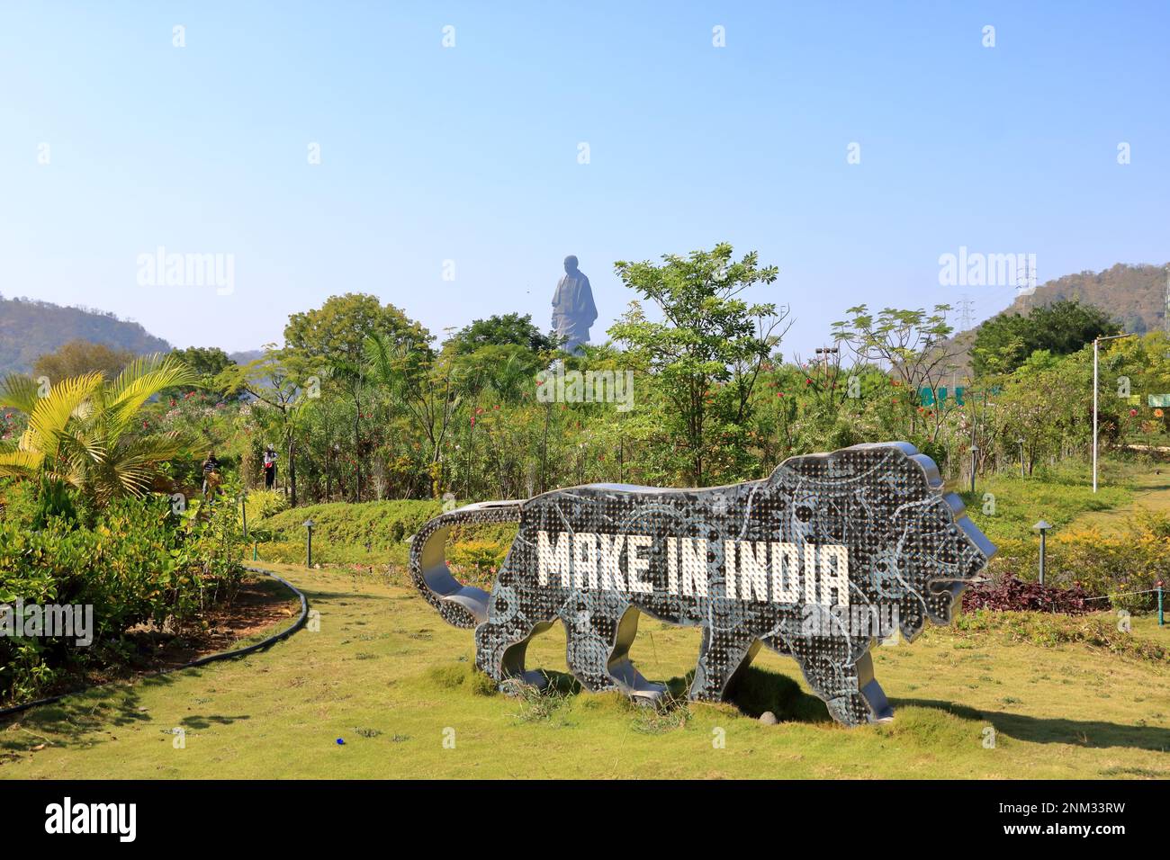 Statue of Unity aerial view taken at Narmada, Gujarat in India Stock ...