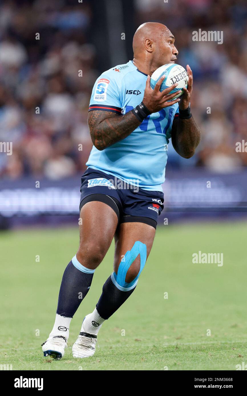 Nemani Nadolo of the Waratahs catches the ball during the Super Rugby ...