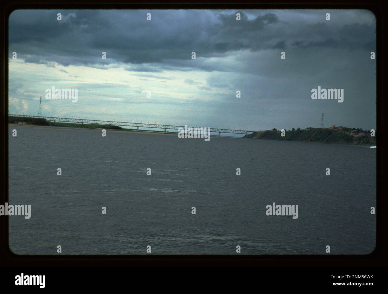 The Amur River in Khabarovsk, with the newly constructed Trans-Siberian ...