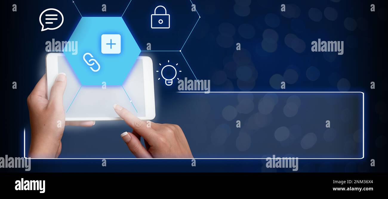 Two Hands Holding mobile phone and press on screen. Cellphone ...