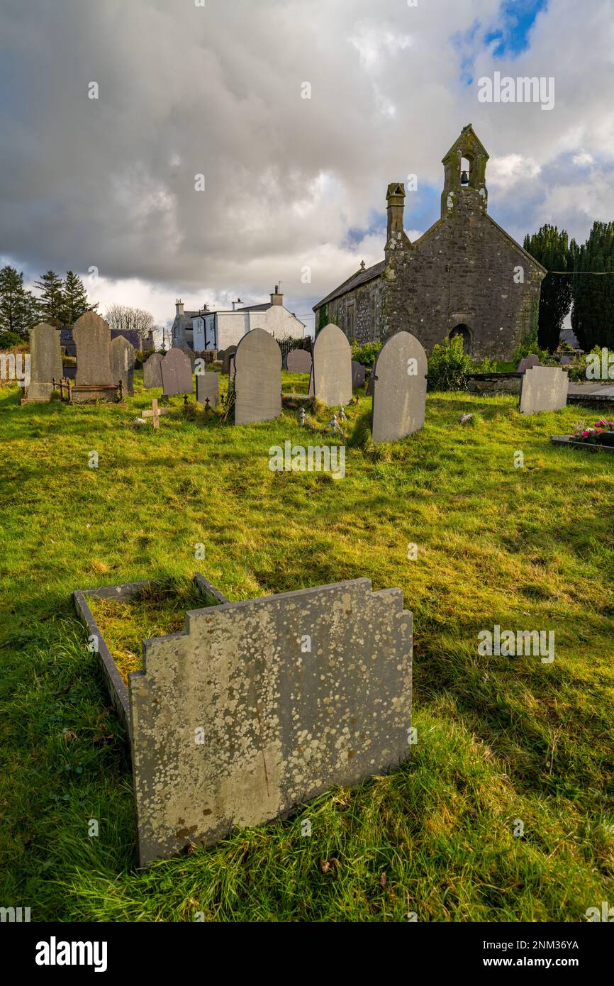 The church yard of St Cybi Church in Llangybi near Pwllheli north Wales ...