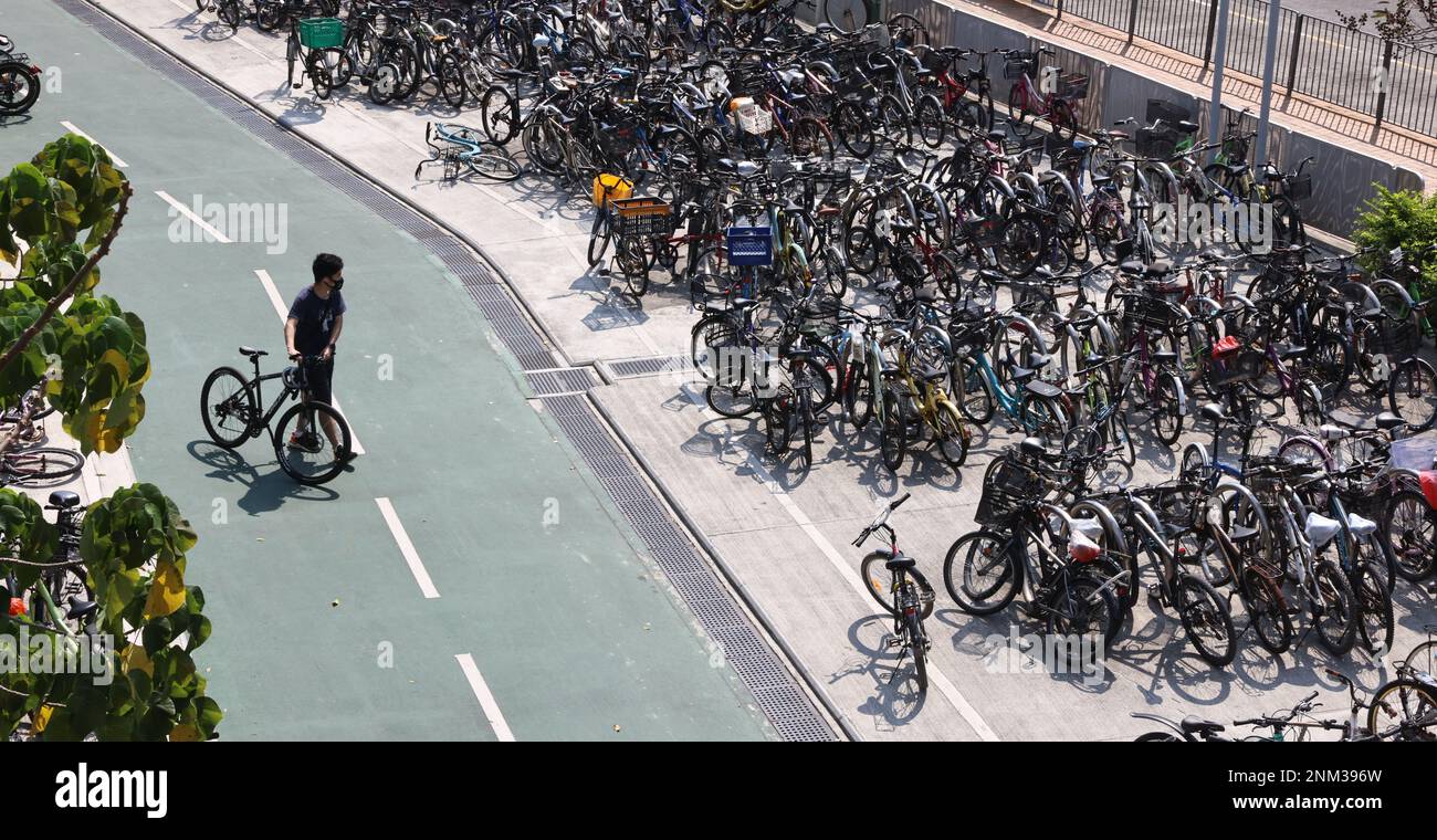 Huge bicycle parking at Sheung Shui near MTR station. 13FEB23 SCMP /K ...