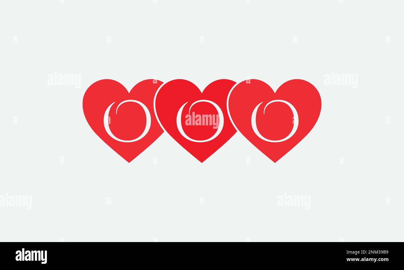 Colorful Three Hearts Shape Triple Heart Sign Letters Valentine Icon And Triple Love Symbol