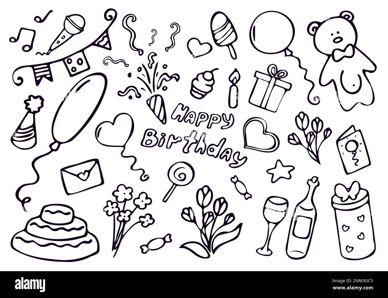 Happy Birthday Doodle Art Easy