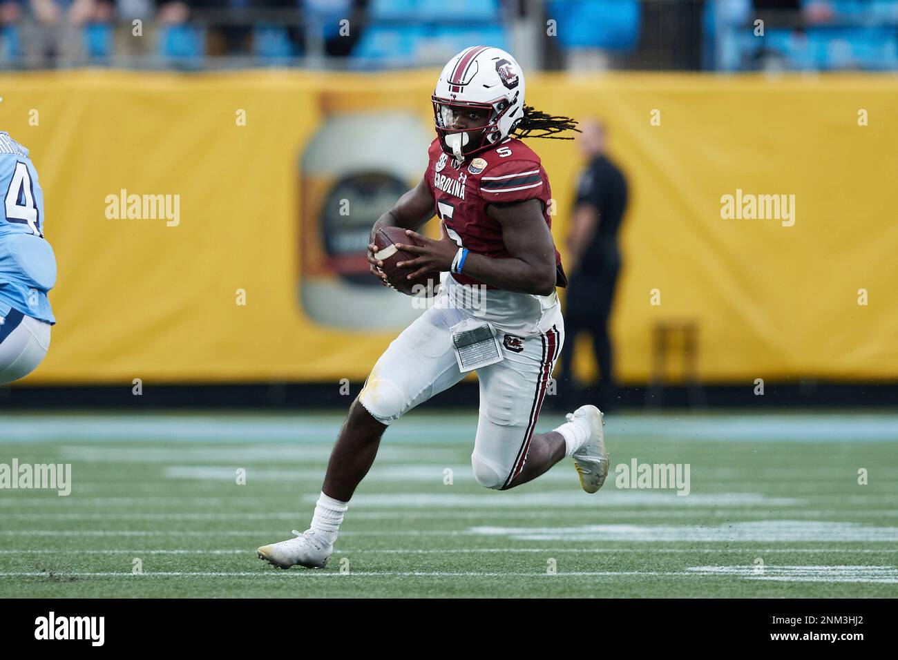 South Carolina Gamecocks quarterback Dakereon Joyner (5) runs with the football during the Duke ...
