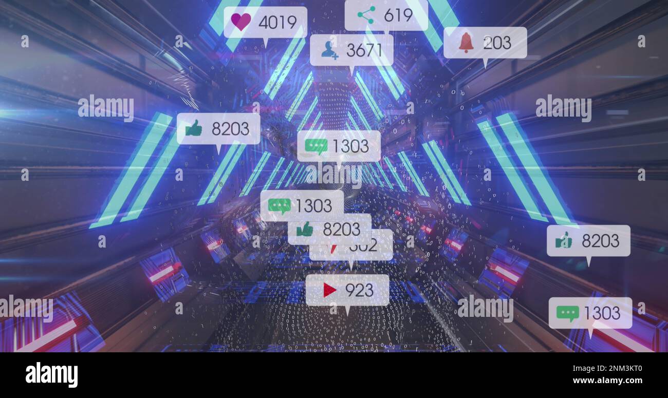 Image of media icons and binary coding over digital human and digital ... Image of media icons and binary coding over digital human and digital ...