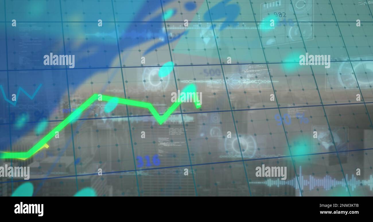 Animation data processing world map hi-res stock photography and images - Alamy