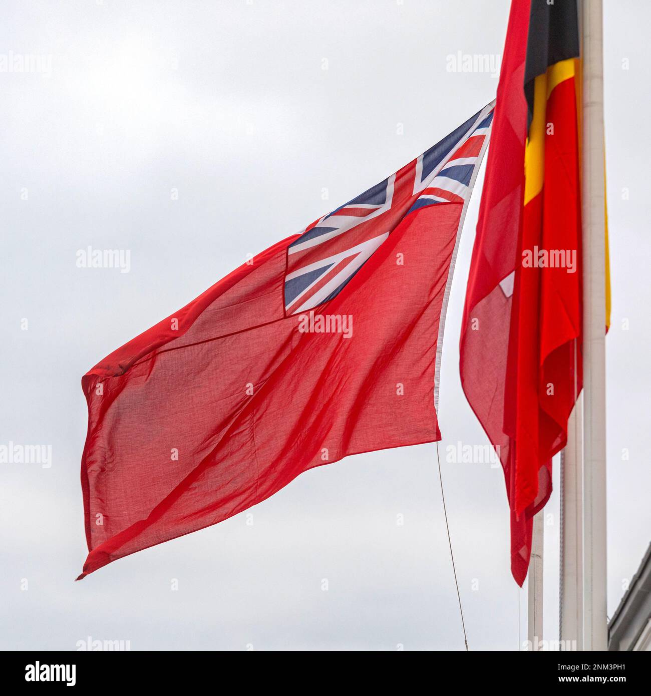 British Red Duster Flag Ensign Merchant Navy Sign Stock Photo - Alamy