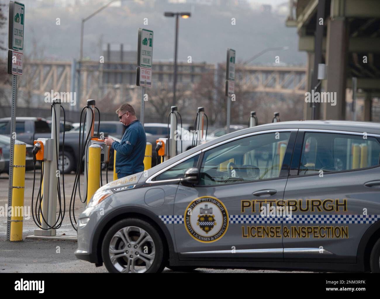Matt Fallon, with Fallon Electric in Castle Shannon, checks one of 15 ...