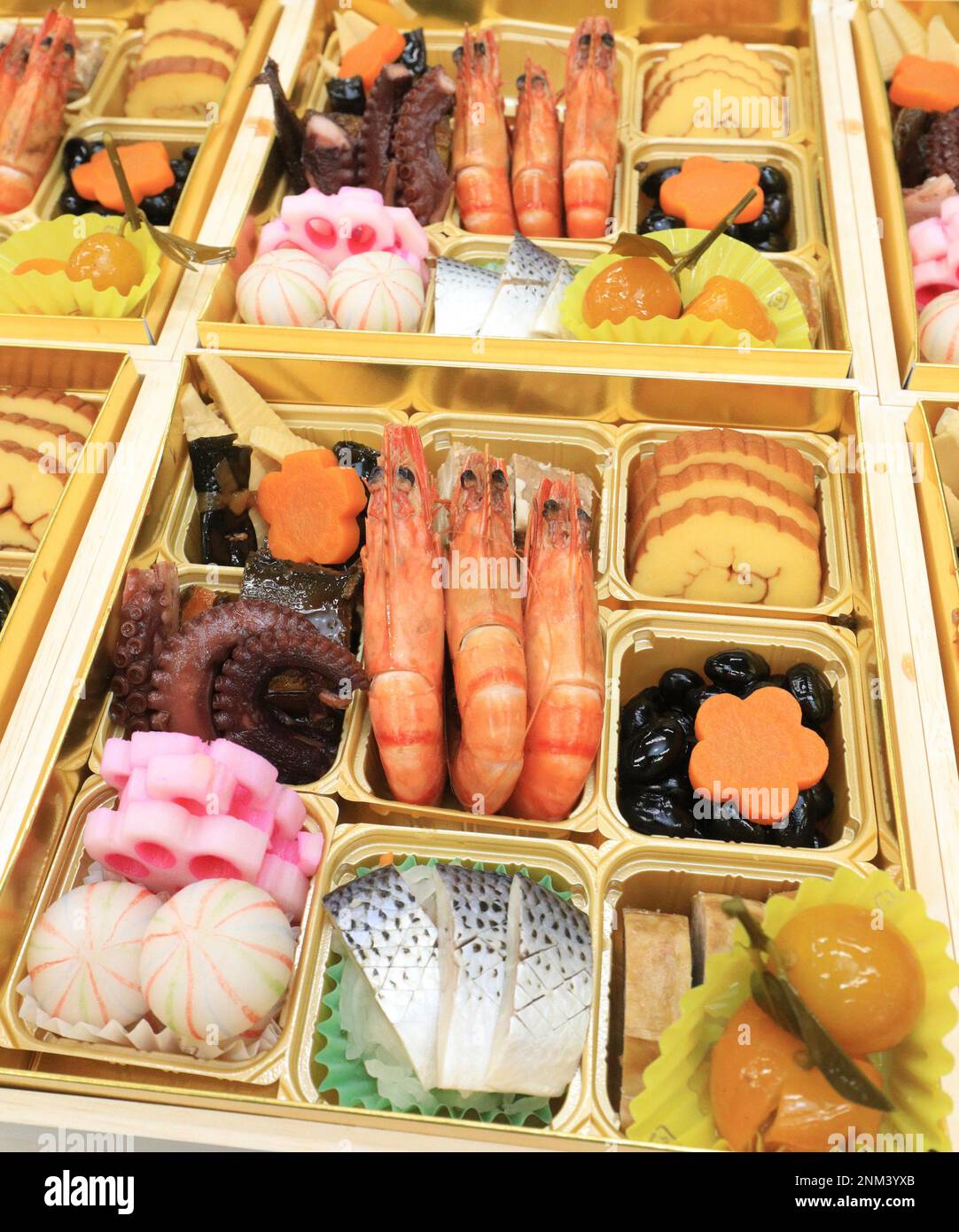 Osechi Ryori are set in ju-bako boxes in Fukuoka City, Fukuoka ...