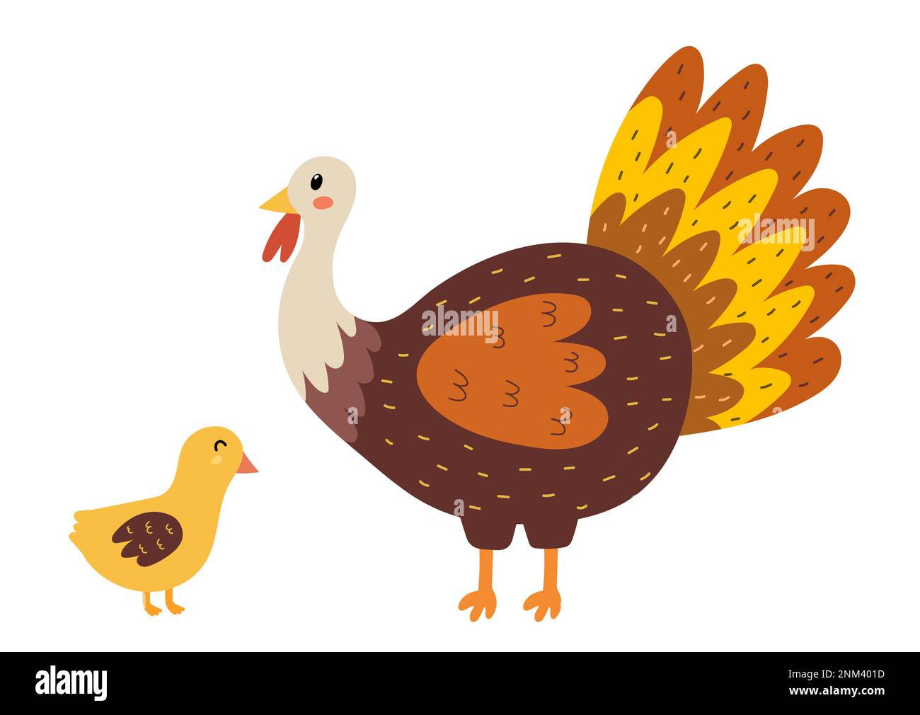 Baby turkey and mom Stock Vector Images - Alamy