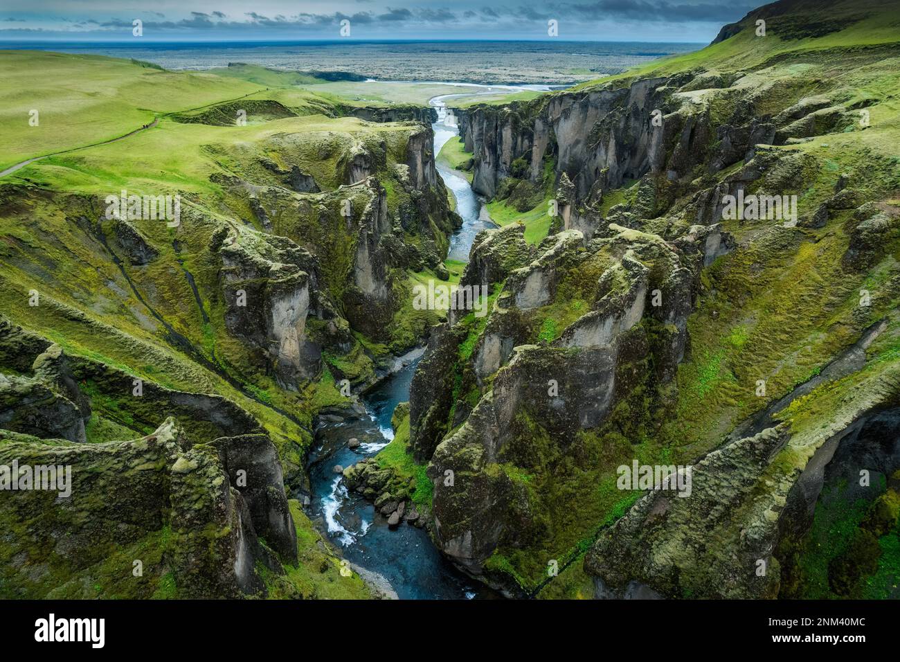 Aerial view fjadrargljufur canyon in hi-res stock photography and ...