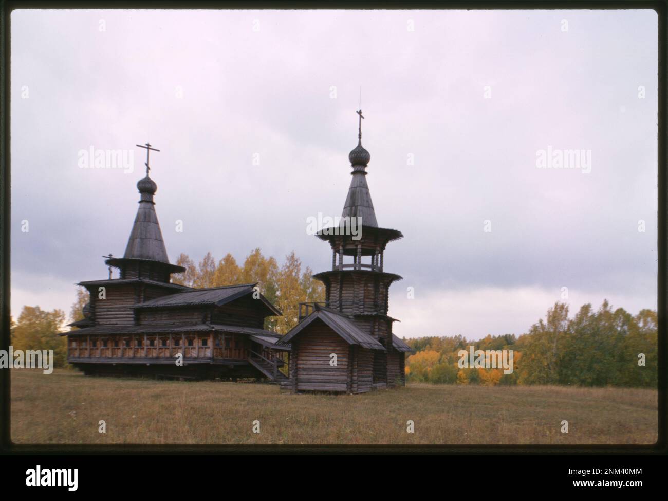 This northwest view of the Log Church of the Savior, built in 1700 and ...