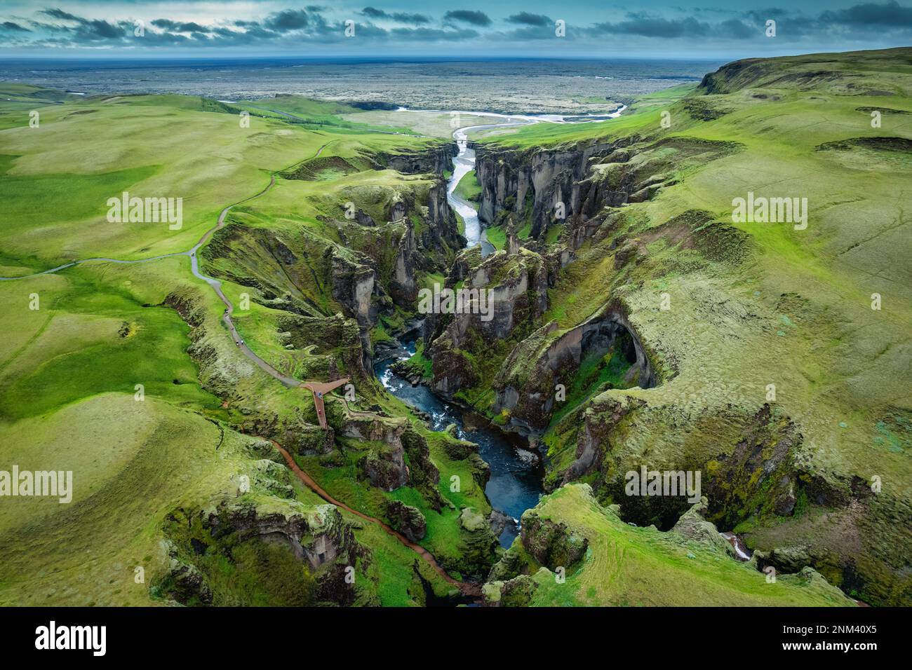 Aerial view fjadrargljufur canyon in hi-res stock photography and ...