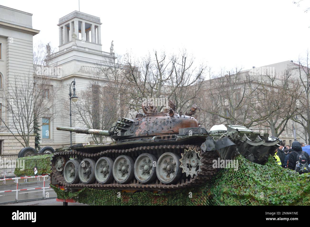 Berlin, Germany - February 24, 2023 - Russian tank T-72B in front of ...