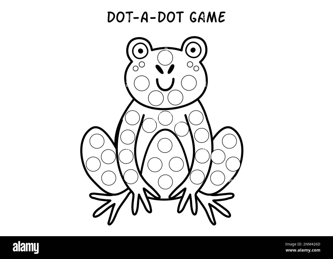 Dot a dot game for kids with cute frog. Funny activity page for ...