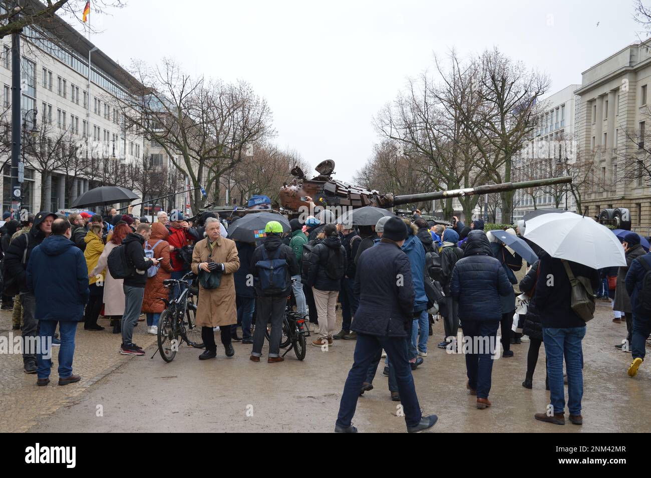 Berlin, Germany - February 24, 2023 - Russian tank T-72B in front of ...