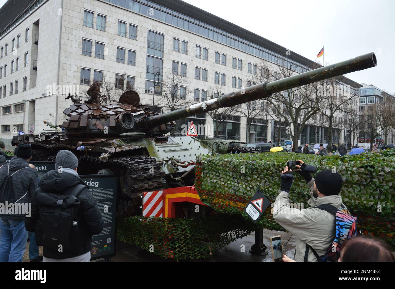 Berlin, Germany - February 24, 2023 - Russian tank T-72B in front of ...