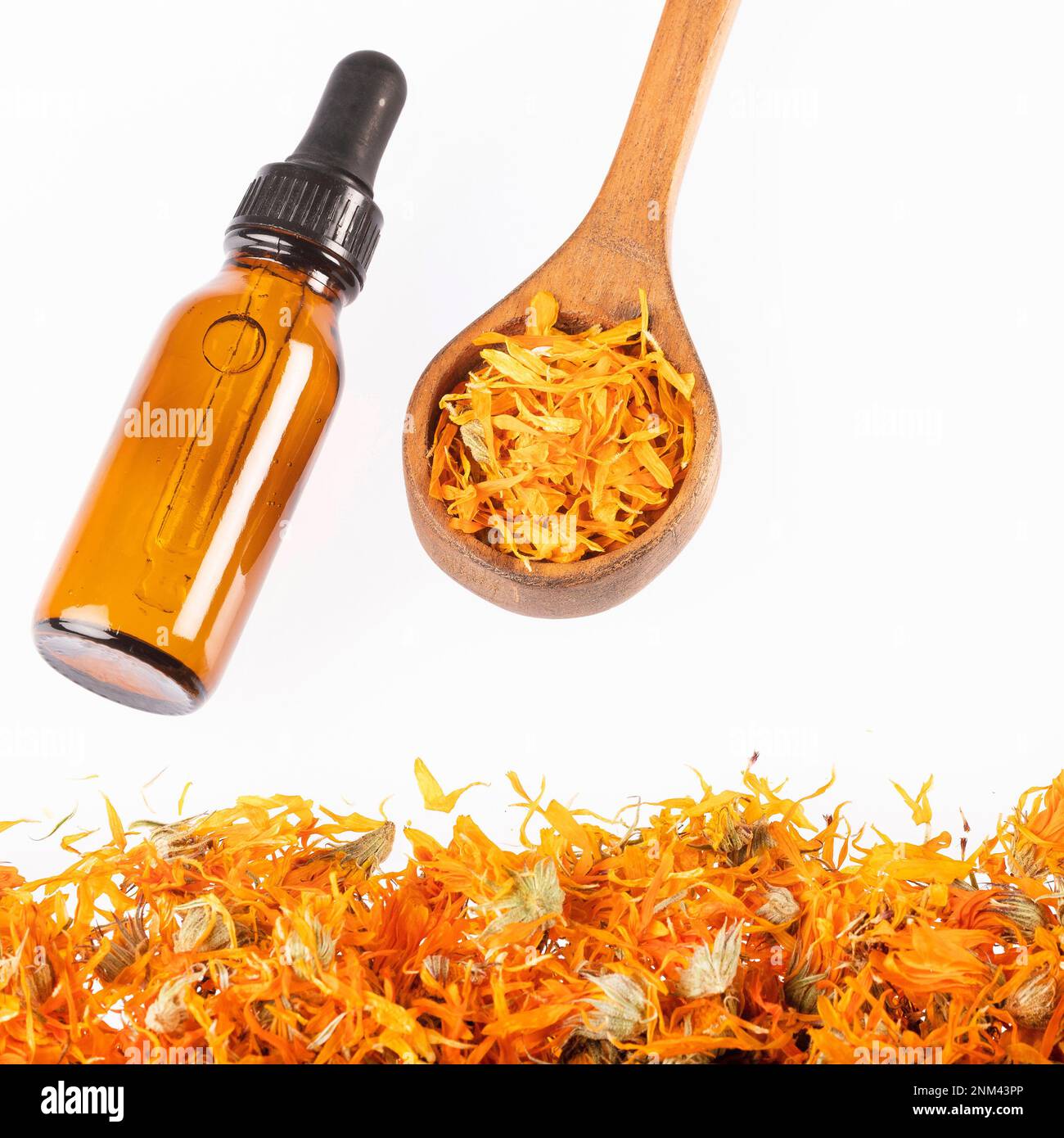 Natural extract of marigold petals - Calendula officinalis Stock Photo ...