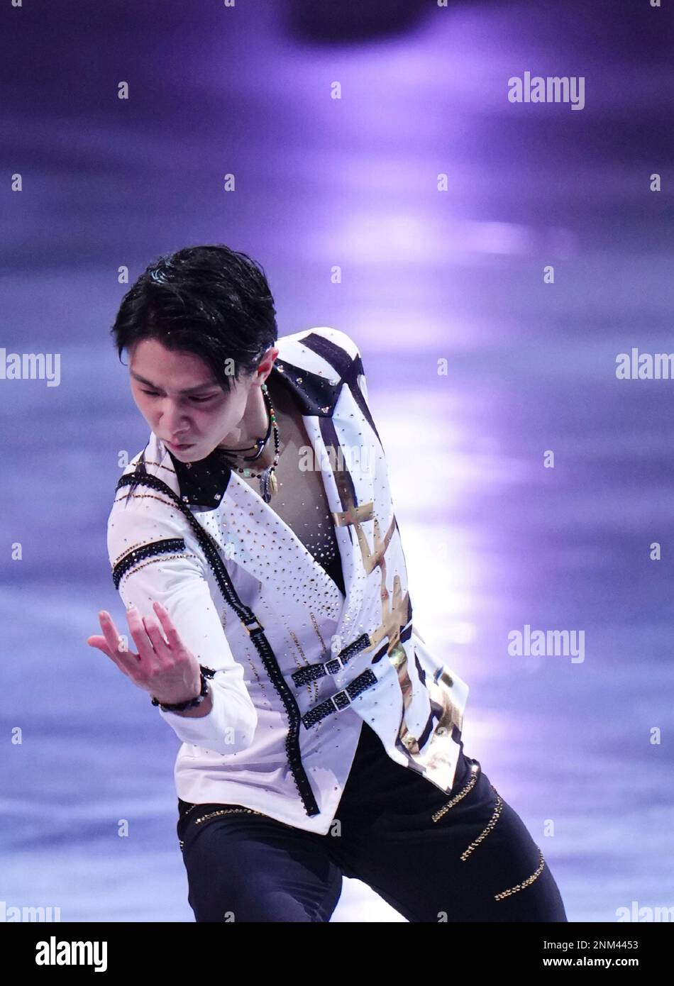 Japanese figure skating star Yuzuru Hanyu performs during the Gala ...