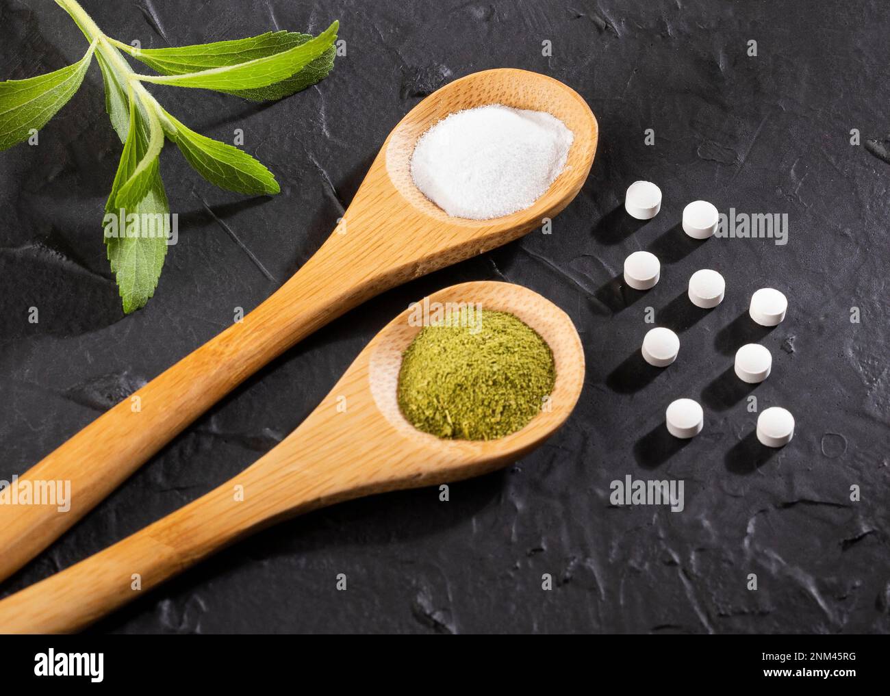 Natural organic stevia leaves, powder and pills - Stevia rebaudiana ...