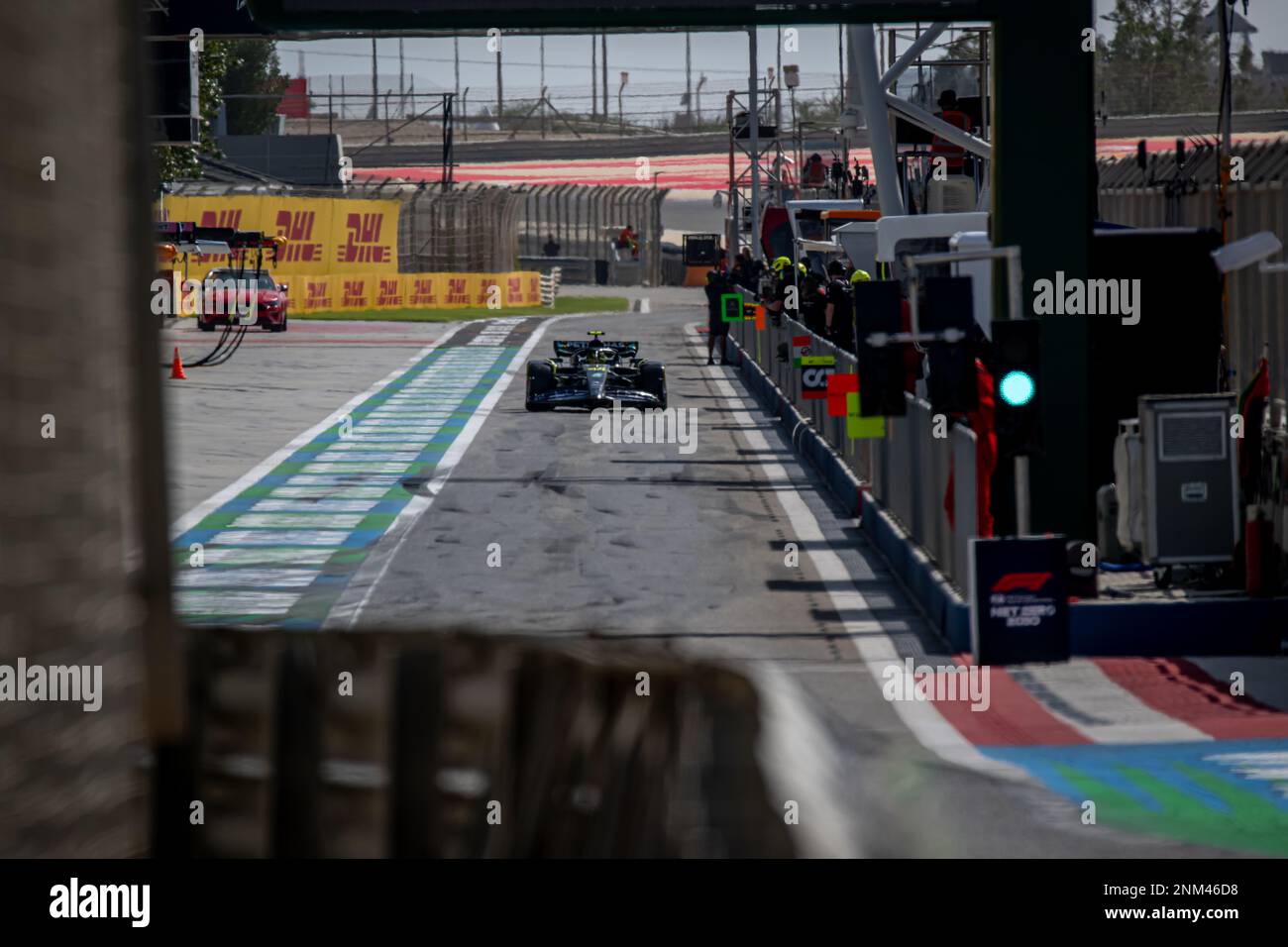 BAHRAIN INTERNATIONAL CIRCUIT, BAHRAIN - FEBRUARY 24: Lewis Hamilton ...
