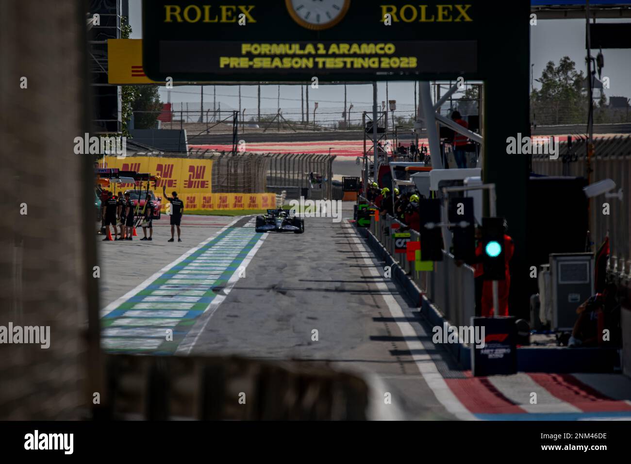 BAHRAIN INTERNATIONAL CIRCUIT, BAHRAIN - FEBRUARY 24: Lewis Hamilton ...