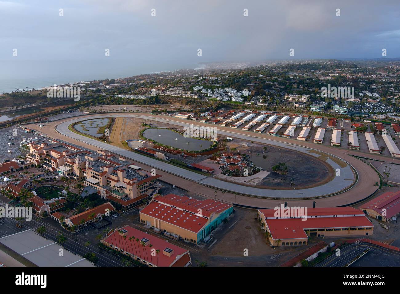 An aerial view of the Del Mar Fairgrounds and Racetrack, Saturday, Dec ...