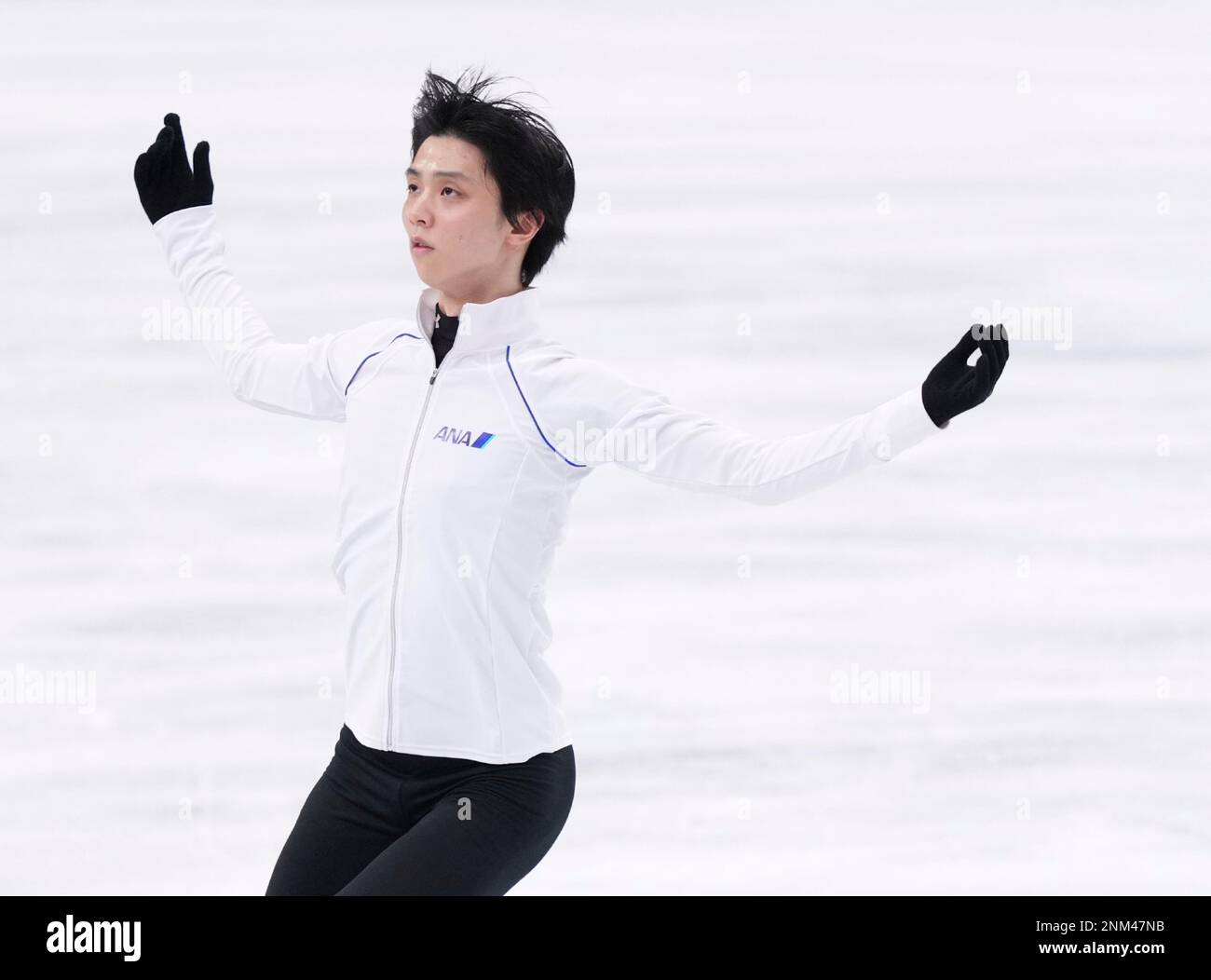 Japanese figure skating star Yuzuru Hanyu attends a practice session ...