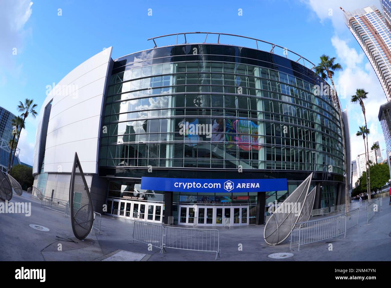 Crypto.com Arena signage is seen at the Staples Center, Friday, Dec. 24 ...