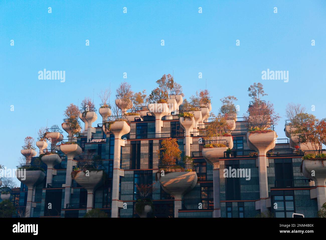A view of the "1000 Trees" shopping mall designed by British architect ...