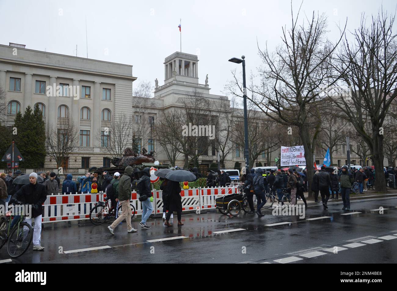 Berlin, Germany - February 24, 2023 - Russian tank T-72B in front of ...