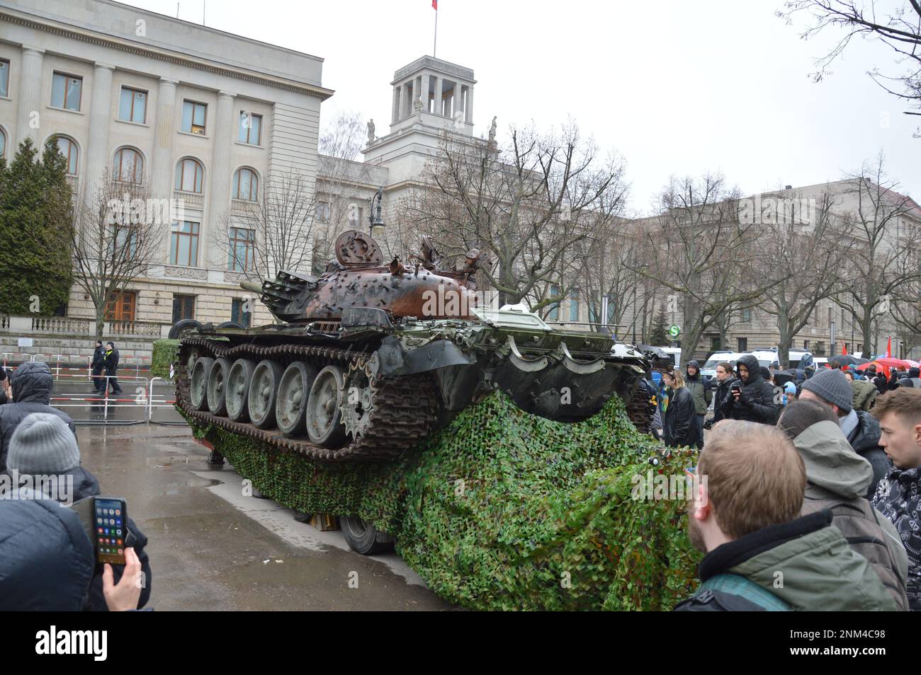 Berlin, Germany - February 24, 2023 - Russian tank T-72B in front of ...