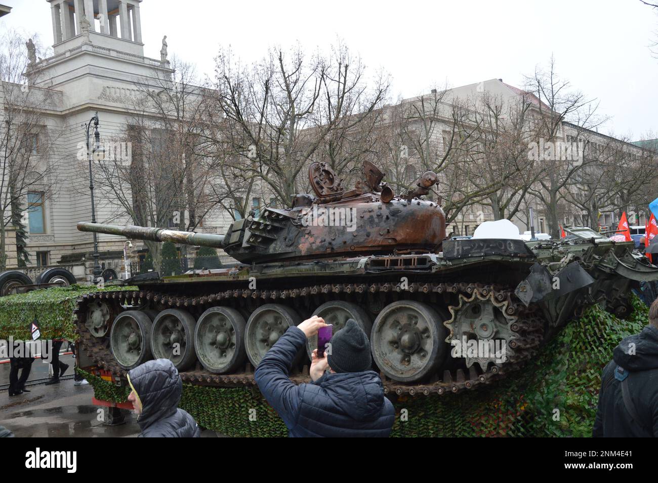 Berlin, Germany - February 24, 2023 - Russian tank T-72B in front of ...
