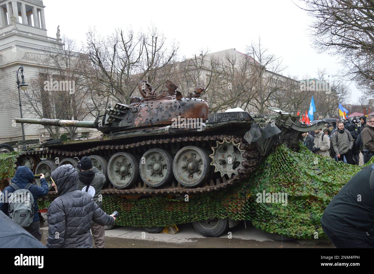 Berlin, Germany - February 24, 2023 - Russian tank T-72B in front of ...
