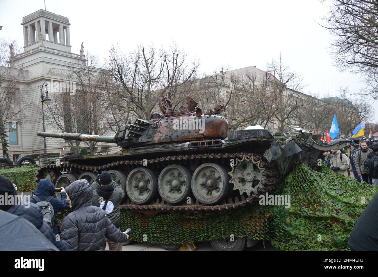 Berlin, Germany - February 24, 2023 - Russian tank T-72B in front of ...